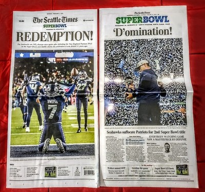 Seattle Seahawks (NFL) Superbowl LX 2026 Seattle Times Newspaper ...