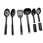 Heat Resistant Kitchen Utensil Lot Black Nylon Spatulas Spoons Ladle ...
