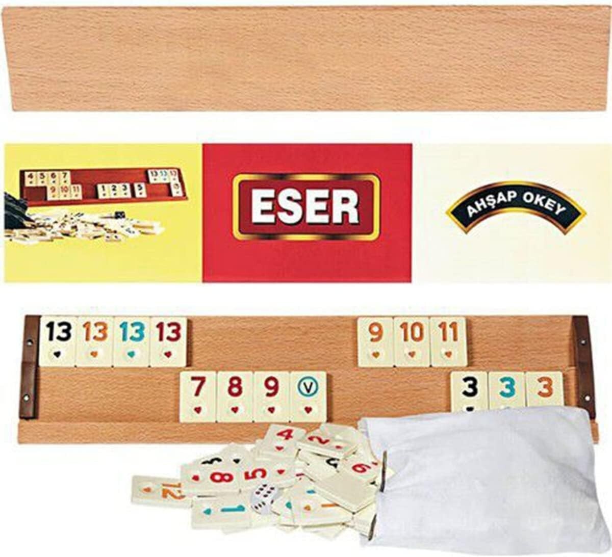The Turkish Emporium Eser Wooden Okey Board Game (Turkish Rummy) for ...