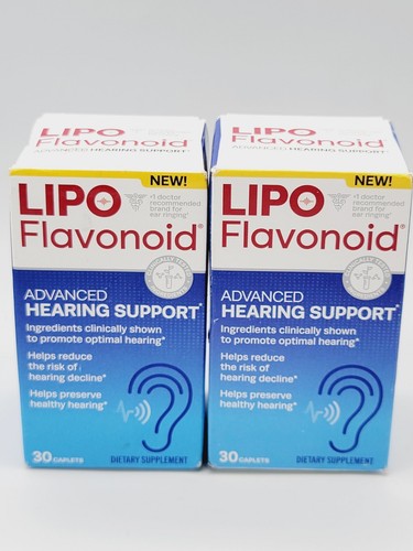 x2 LIPO Flavonoid Advanced Hearing Support Supplement 30 Caplets EXP ...