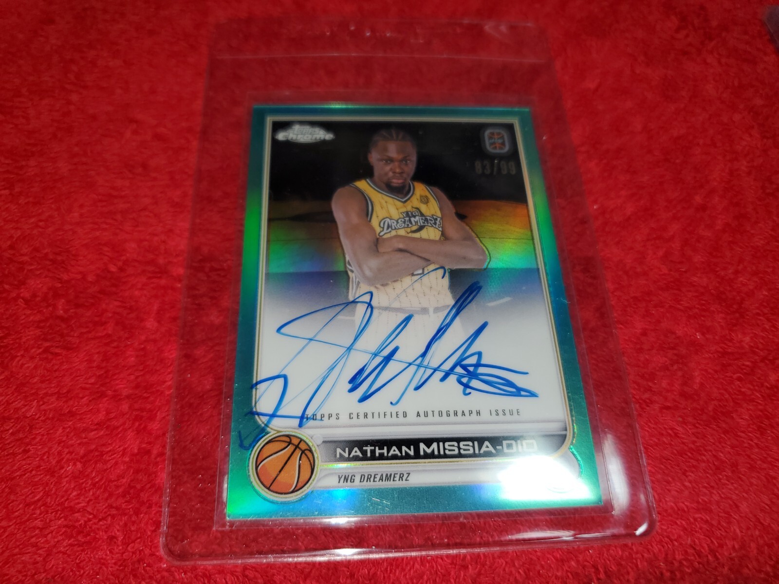 2022-23 TOPPS CHROME OVERTIME OTE CARD OF NATHAN MISSIA DIO AUTO AQUA ...