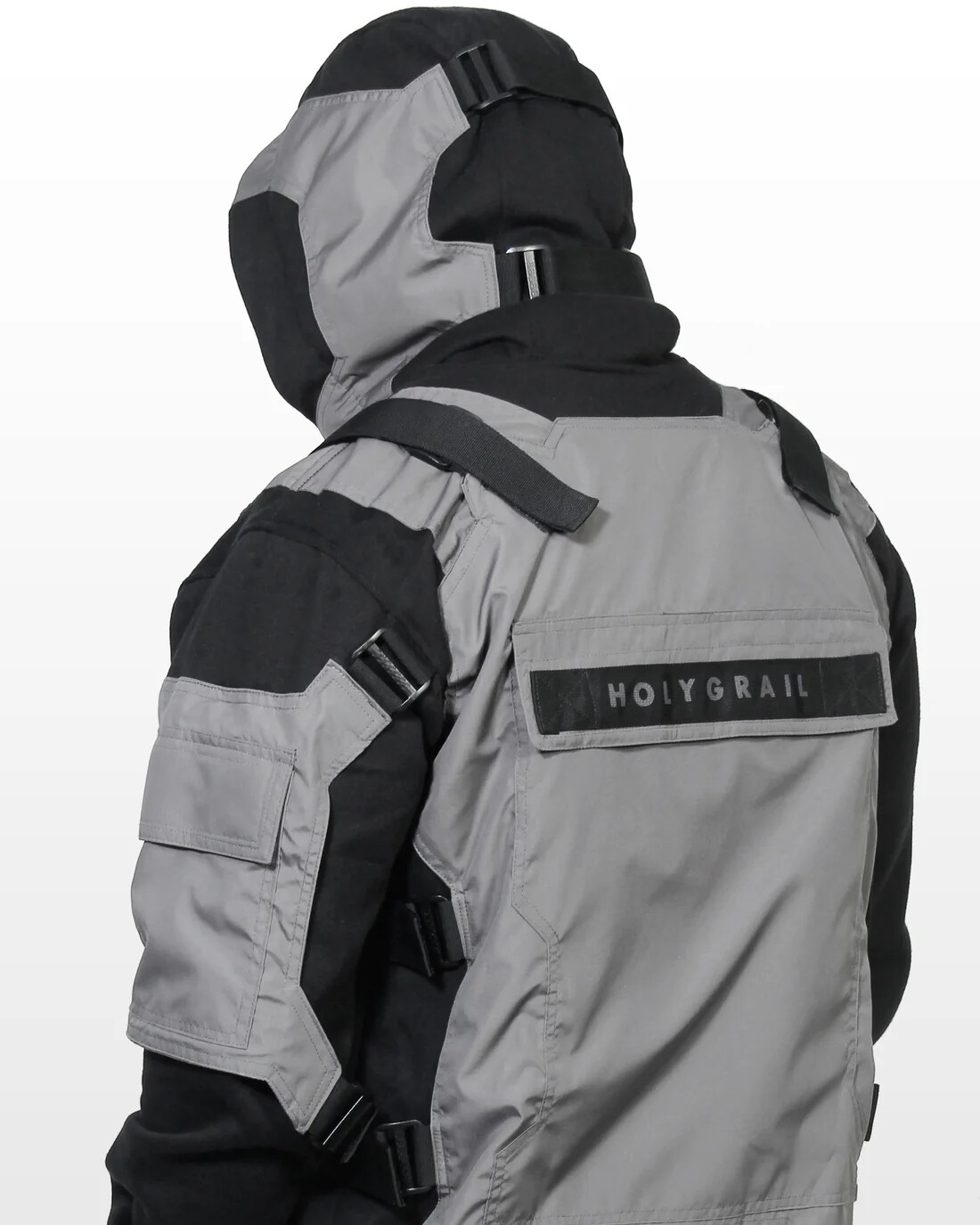 Men's Techwear Gray Jacket Vest fleece Pullover Hoodie TAC-BHV.02/GREY ...