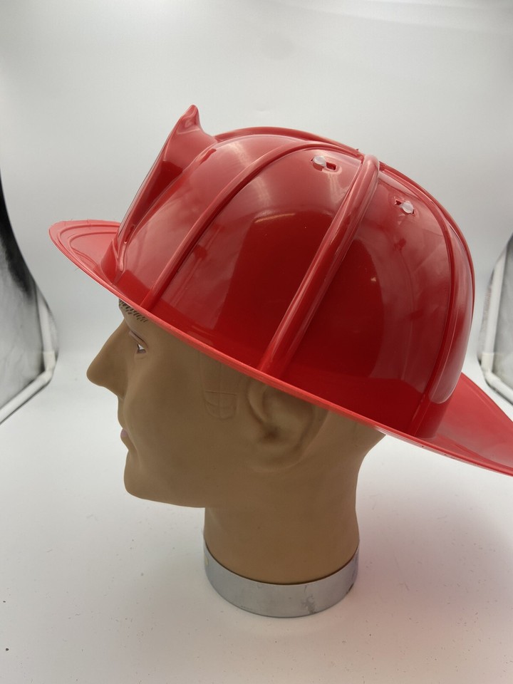 Hat Unisex Fireman's hat Plastic Red Fire Chief Hat Men's Hat | eBay