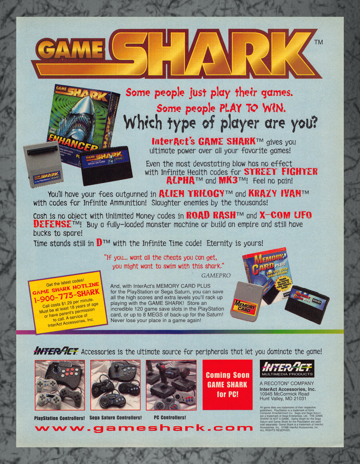 GameShark Playstation 1 PS1 Nintendo 64 Sega Saturn Print Ad Vintage ...