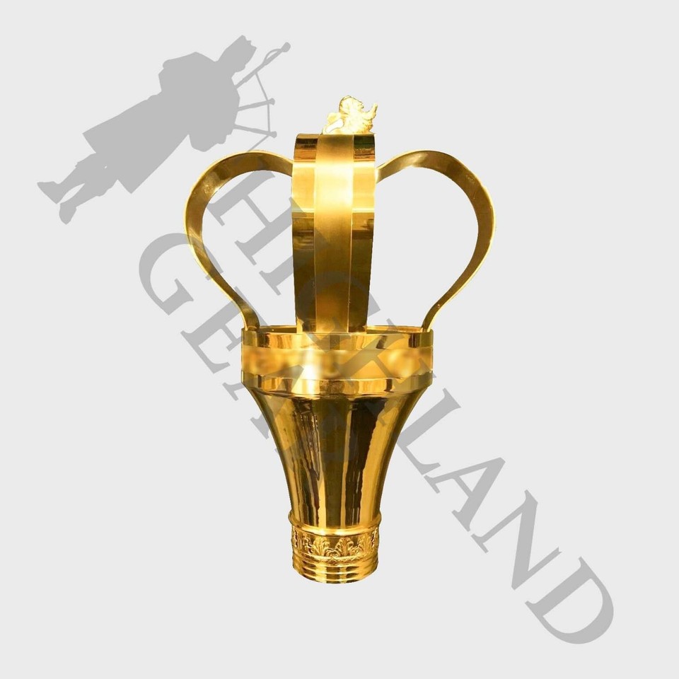 Royal Big Crown Mace Gold Plated Black Shaft 3 Parts 60 Inches Long ...