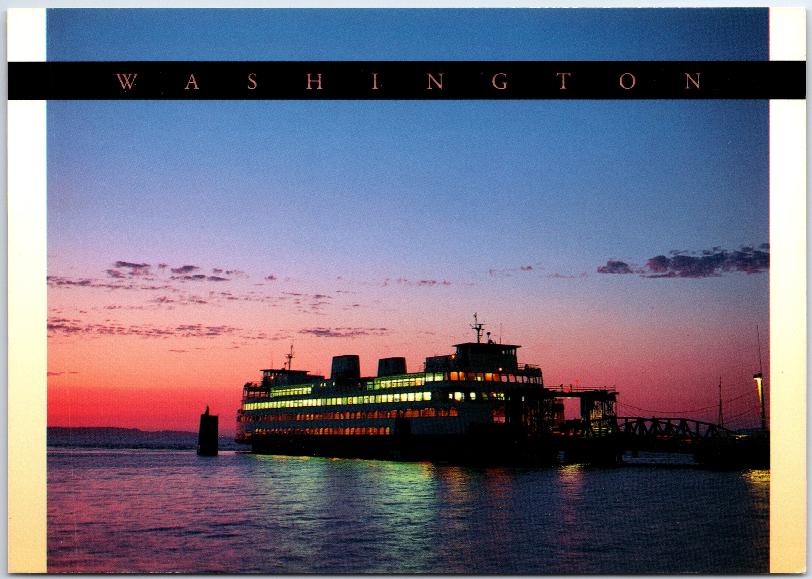 VINTAGE CONTINENTAL SIZE POSTCARD WASHINGTON STATE FERRY | eBay