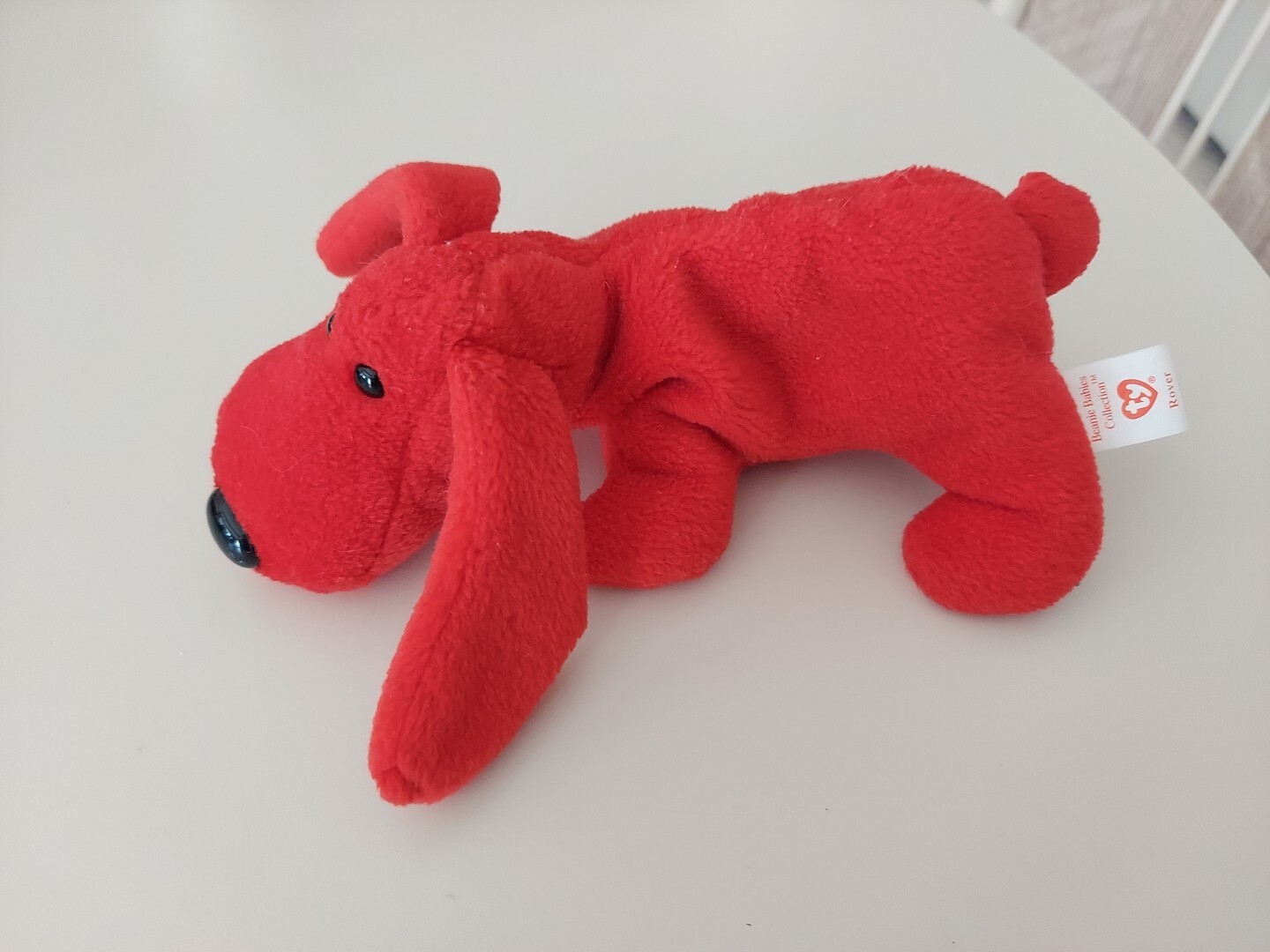 TY BEANIE BABY ROVER THE RED DOG PVC PELLETS NO HEART TAG RETIRED 1996 ...