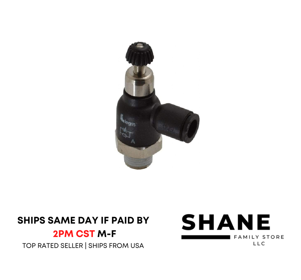 Legris KP25921 Compact Meter Out Flow Control Valve 1/4in Tube OD x 1/8 ...