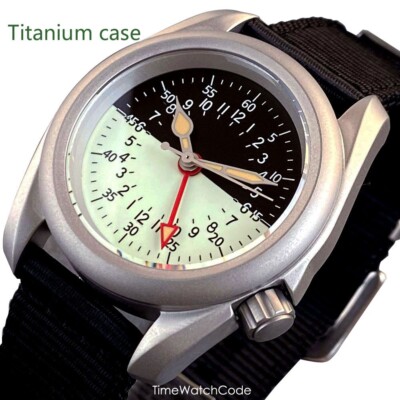 Ti-2 Titanium Field Watch Pilot Men Watch NH34 GMT Movement Dive ...