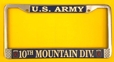 1970's-1980's MILITARY US ARMY 10th MOUNTAIN DIVISION License Plate ...