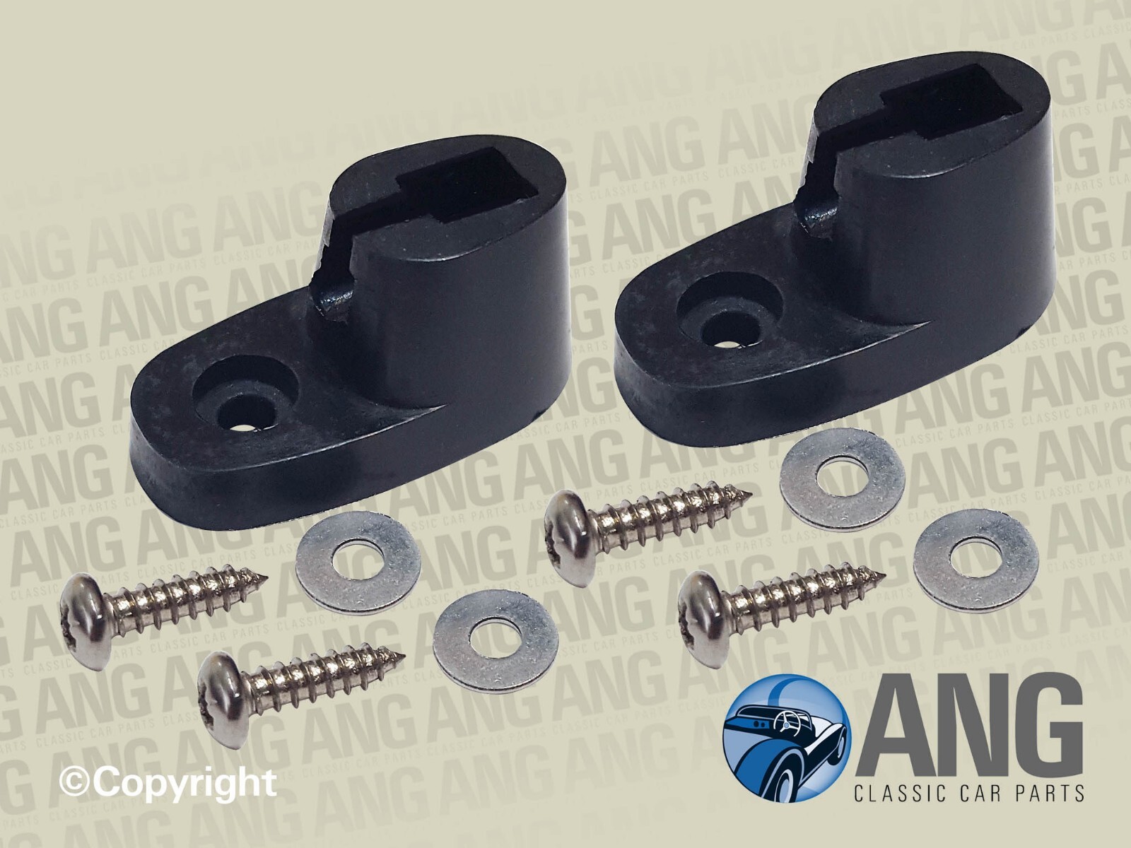 TRIUMPH TR4, TR4A, TR5, TR6 SUNVISOR MOUNTING BRACKETS & SCREWS x 2 ...