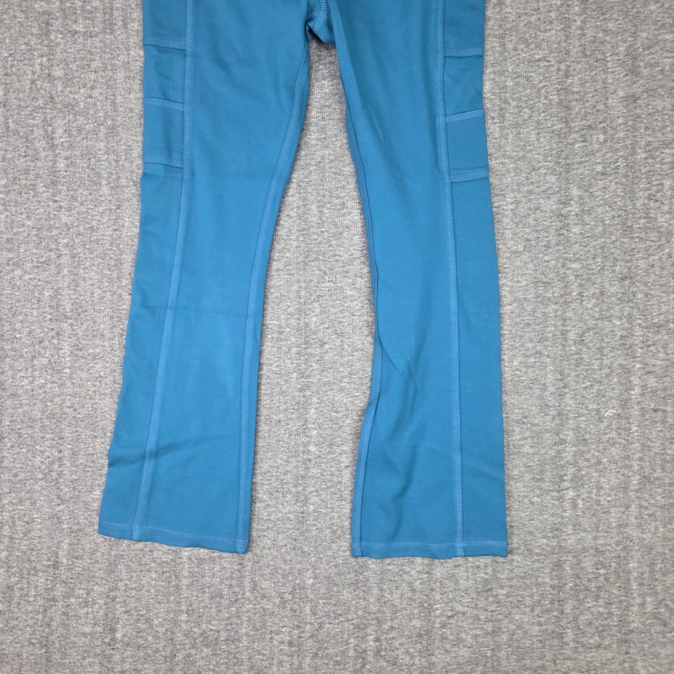 Jaanuu Perri Yoga Scrub Pants Women M UltraSOFT Teal Bootcut Pockets ...