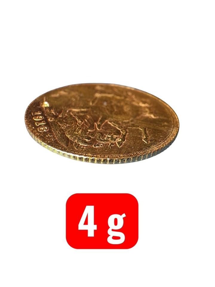 1918 gold Salad GEORGIVS V D.G BRITT:OMX REX F.D IND 4 Grams Coin | eBay