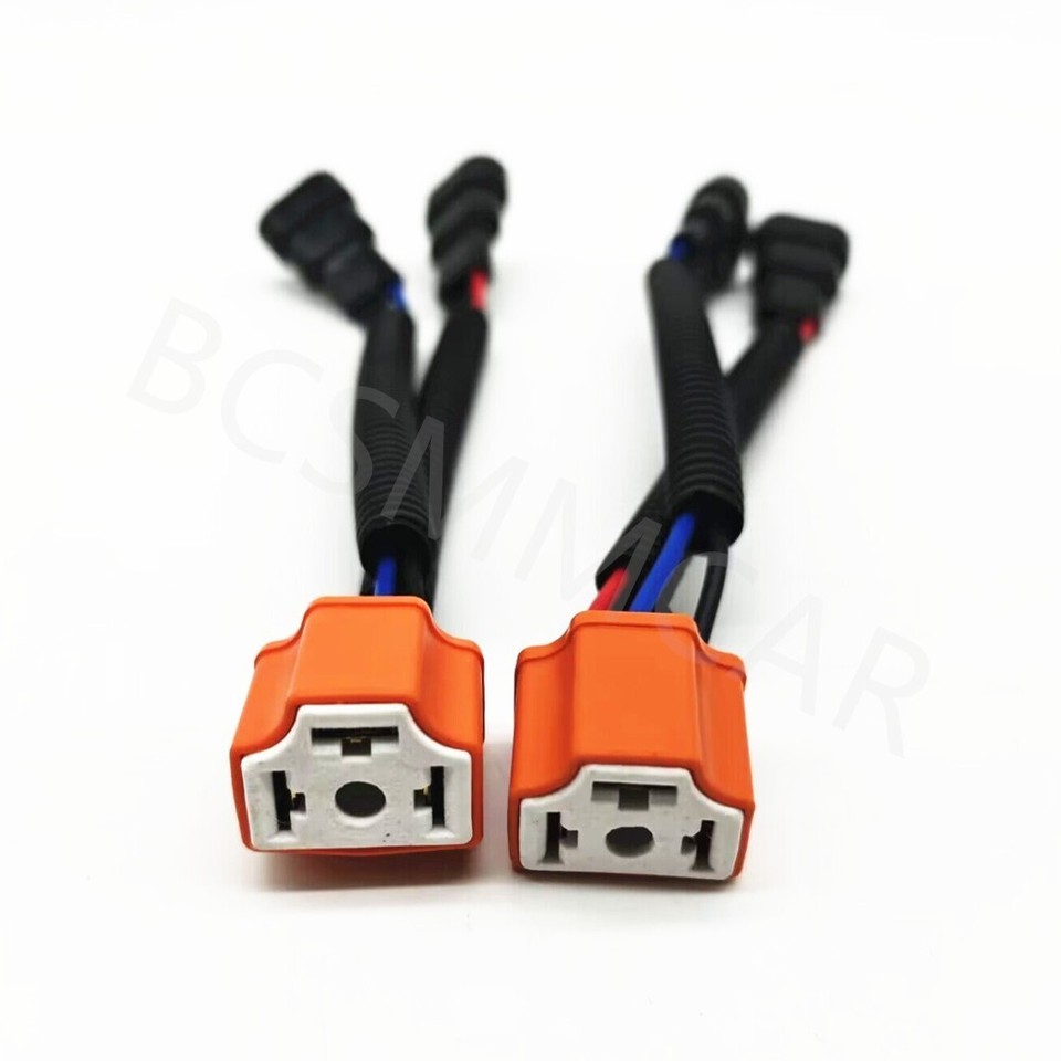 Pair 9005 9006 To H4 Headlight Connector Wiring Harness Adapter Sockets ...