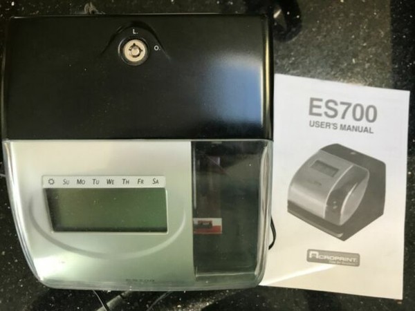 Acroprint ES700 Electronic Time Clock Recorder Date Stamp for sale ...