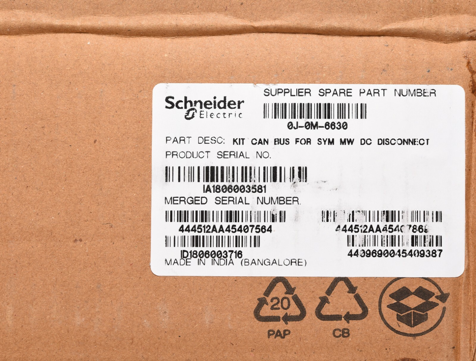 APC Kit Can Bus for Symmetra MW DC Disconnect 0J-0M-6630 NEW | eBay