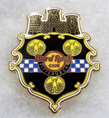 HARD ROCK CAFE PITTSBURGH COAT OF ARMS SHIELD WITH FORT PITT ON TOP PIN ...