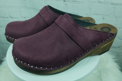 Troentorp Of Sweden Womens Da Vinci Purple Suede Clogs , Sz. 42, US 12 ...