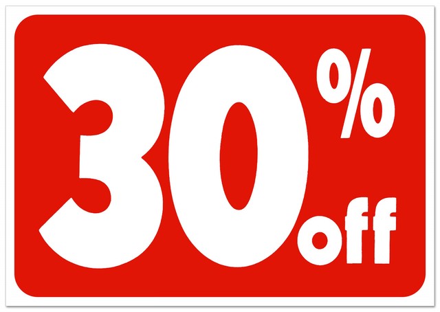 30 off Sign Business Retail Shopping Message Signs Durable Plastic for ...