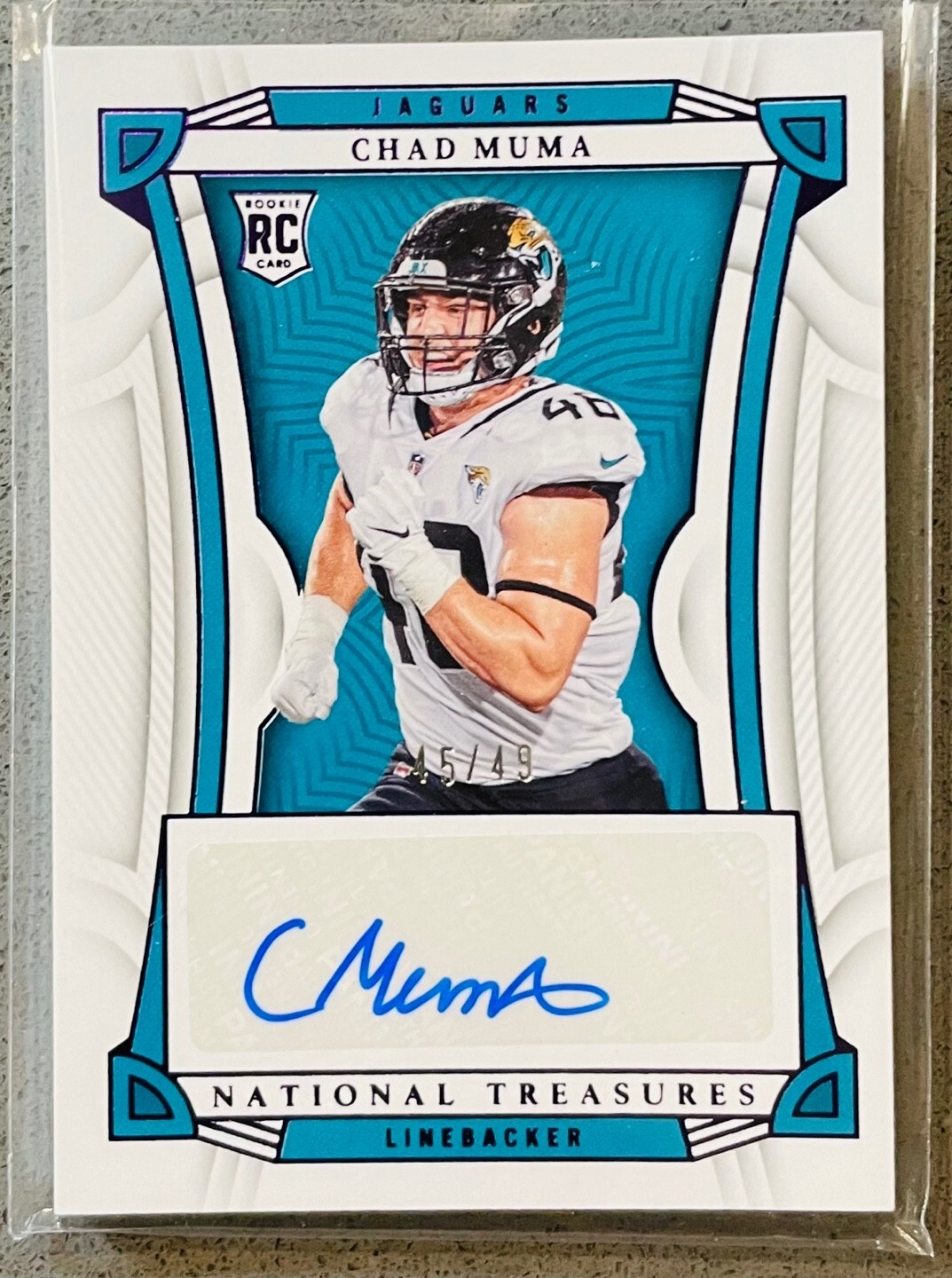 2022 Panini National Treasures Football 125 Chad Muma /49 Auto Rookie ...