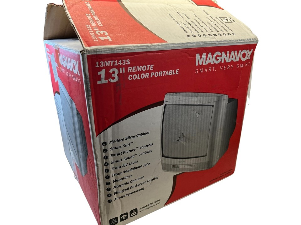 Magnavox Smart Series 13MT143S 13" CRT TV Retro Gaming TV Silver NO ...