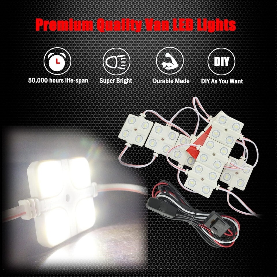 Enclosed Trailer Interior Lights Led Ceiling Kit For Van Rv Sprinter ...