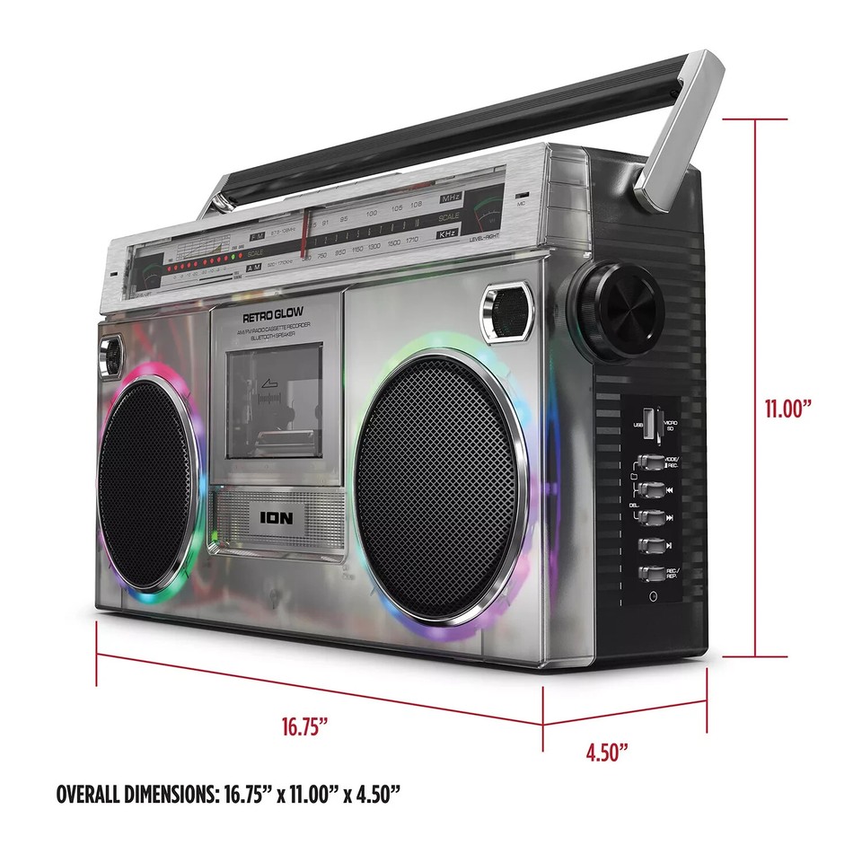 ION Audio Retro Glow Boombox | eBay