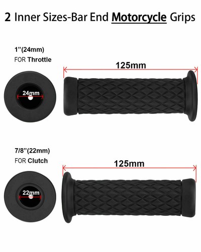 7/8" Motorcycle Hand Grips Bar End Handlebar Gel For Honda Cafe Racer ...
