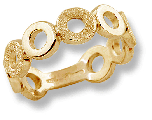 Modern Band Ring 10k Yellow Gold Polished Frosted Finish | eBay