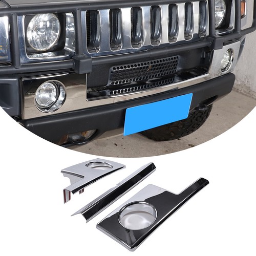 For Hummer H2 2003-2009 Bumper Bottom Decoration Frame ABS Silver 3PCS ...