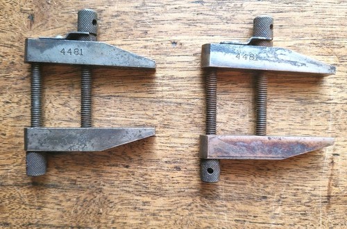 (2) Vintage #4481 Adjustable Parallel Clamps 1" Opening Machinist Tools ...