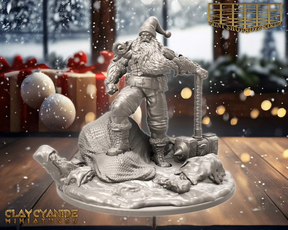 Santa Claus Barbarian Miniature Xmas Kämpfer Figure Ttrpgs Like D & 5e ...