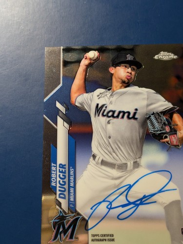 2020 Topps Chrome Robert Dugger RC AUTO RA-RD Miami Marlins Rookie MLB ...