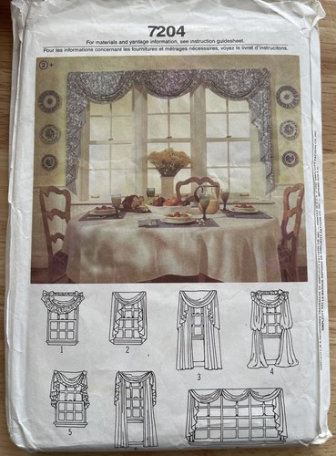 SIMPLICITY 7204 Abbie's Jiffy 6 Pack WINDOW TREATMENTS SEWING PATTERN ...