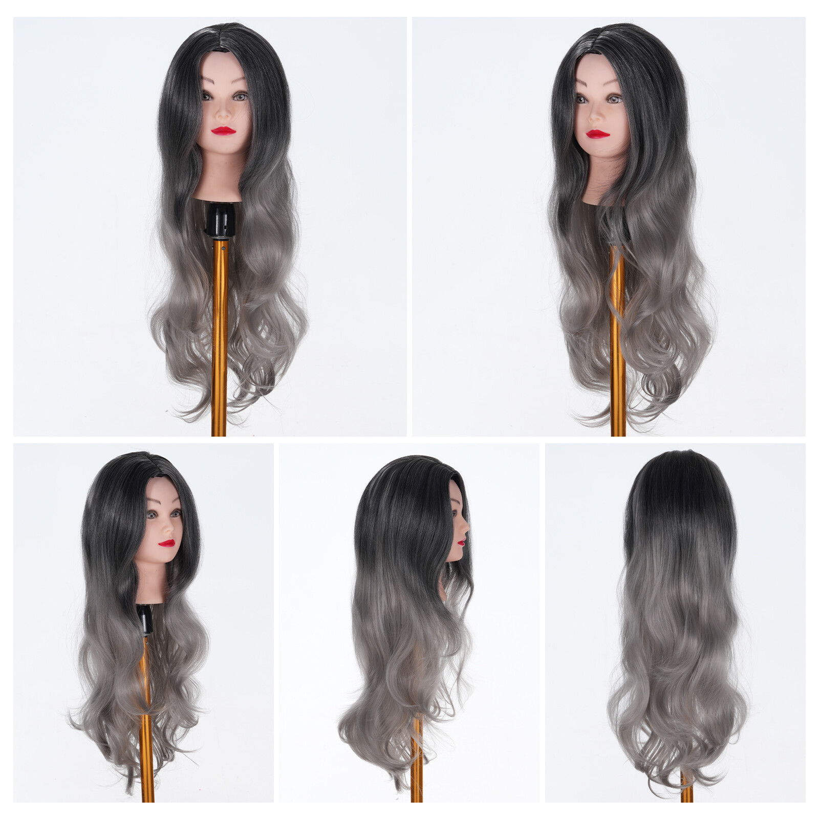 Anime Bleached and Dyed Long Curly Hair COS Gray Gradient Women's A9S8 ...