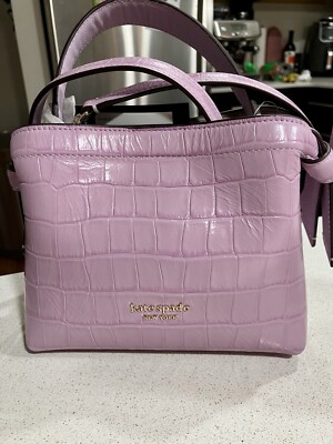 Kate Spade Knott Croc-embossed Mini Crossbody Tote ~NWT~ Violet Mist | eBay