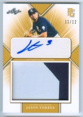 JASON TORRES "GOLD PATCH AUTOGRAPH /12" LEAF PERFECT GAME NATIONAL ...