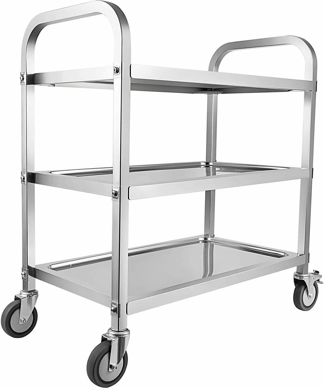 Minneer 3Tier Stainless Steel Kitchen Cart Rolling Storage Shelf ...