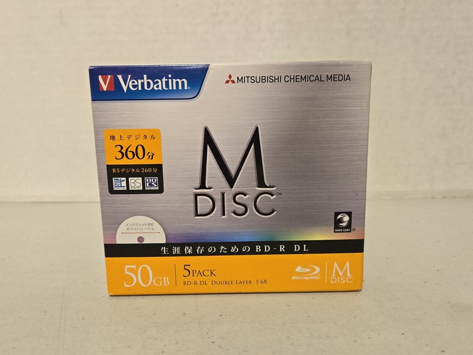 Verbatim M-DISC 50GB BD-R-DL 5pk, 1000yr Archival/Inkjet Printable # ...