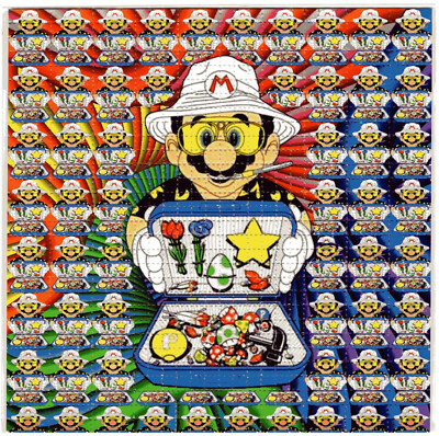 Super Mario Fear and Loathing Blotter Art Perforated Paper Psychedelic ...