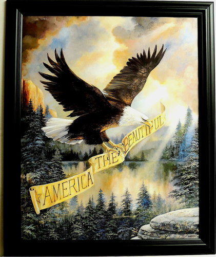 BALD EAGLE PICTURE AMERICA THE BEAUTIFUL PATRIOTIC RUANE MANNING FRAMED ...