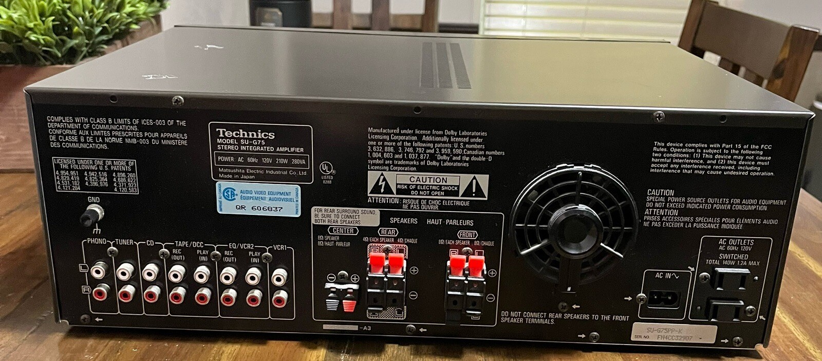 Technics Su-g75 Stereo Integrated Amplifier 210w Vintage Dolby Surround ...