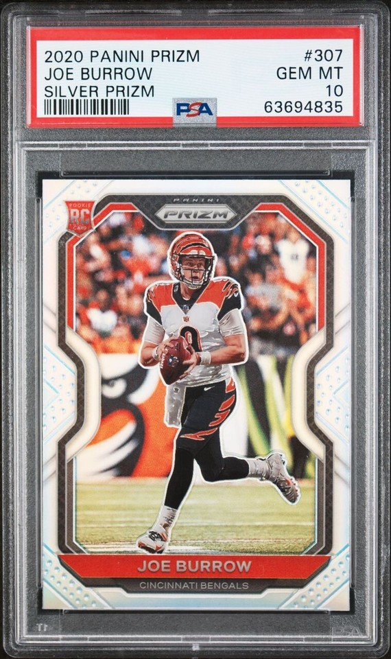 2020 Panini Prizm Joe Burrow Silver Prizm Rookie #307 PSA 10 Gem Mint ...