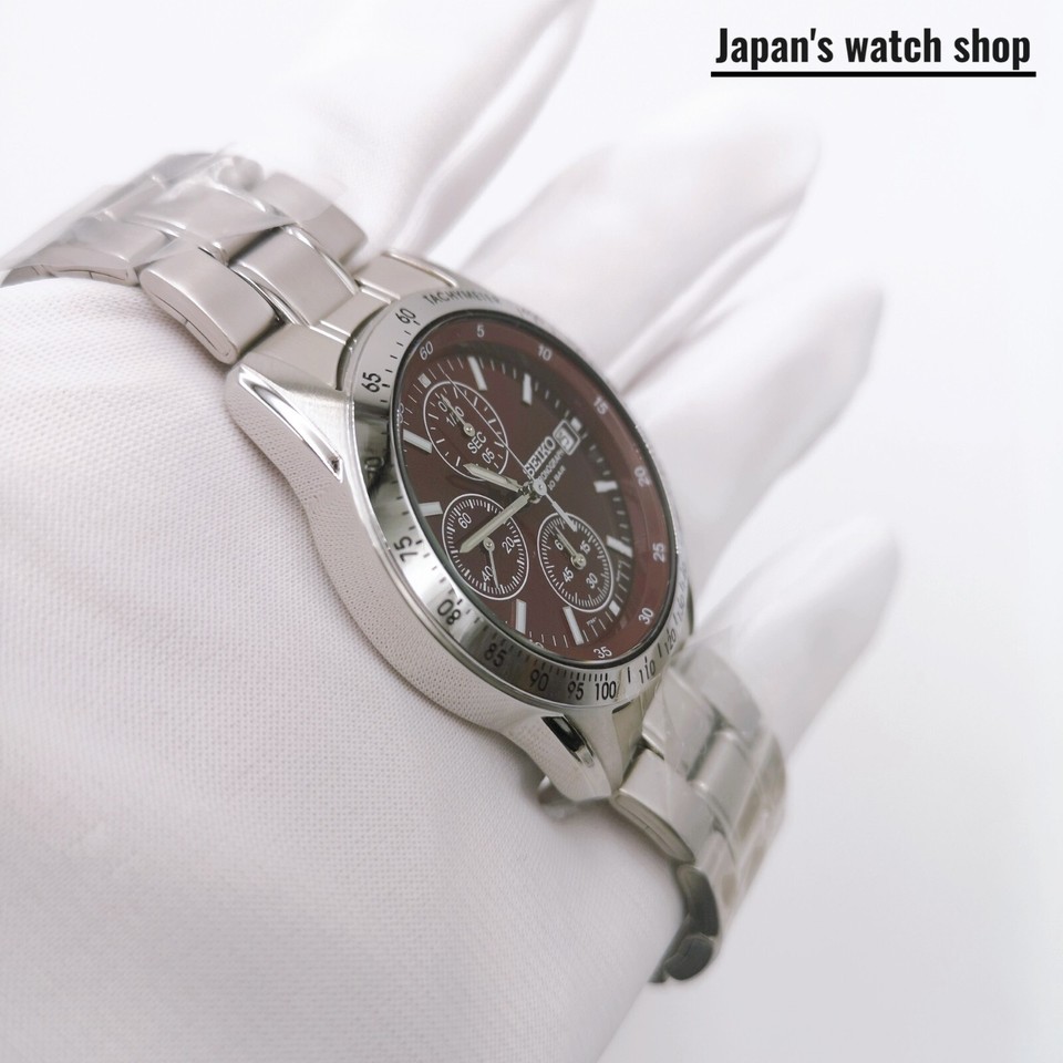 SEIKO SEIKO SPIRIT SBTQ045 Chronograph Men's Watch 10 BAR Red New in ...