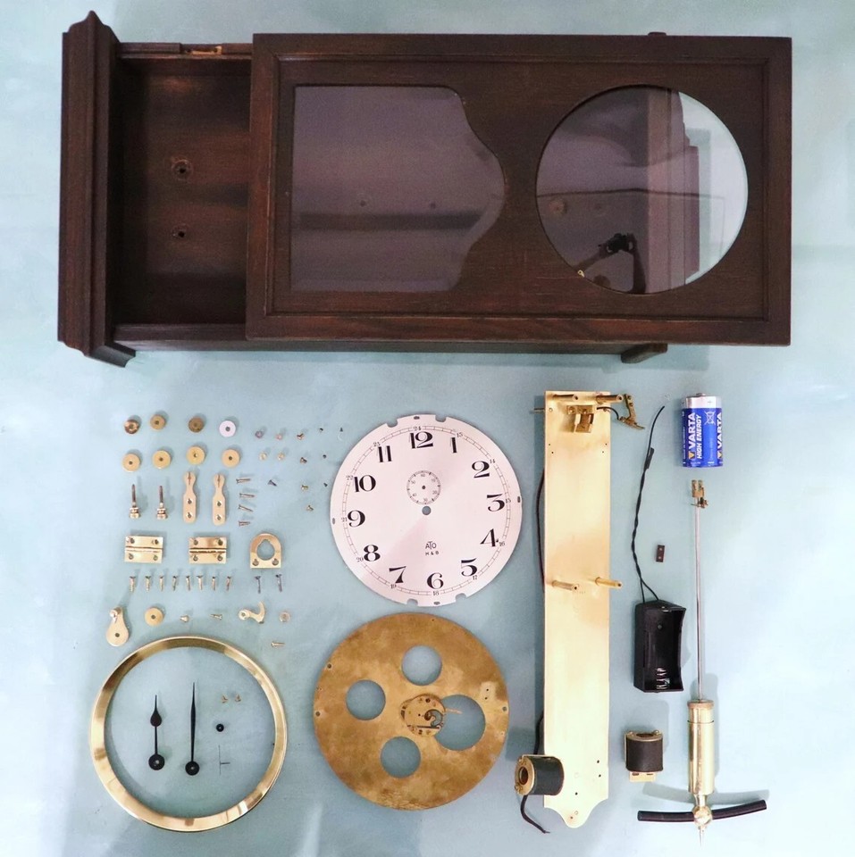 ATO HALLER & BENZING Antique Wall TOP Clock 1920s ELECTRIC! Super RARE ...