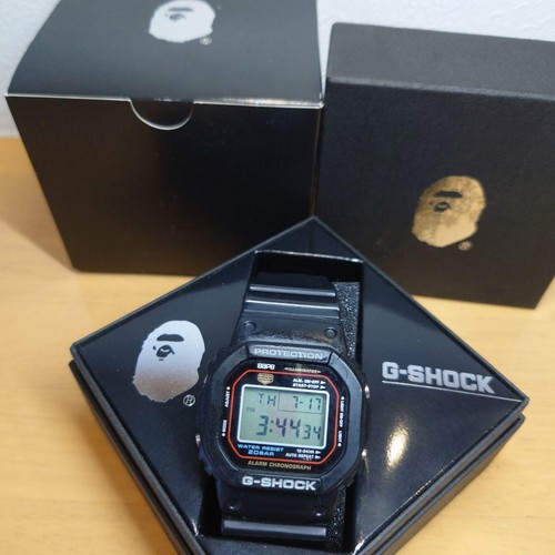 Montre CASIO G-SHOCK x A Bathing Ape BAPE Collabo DW-5000 noire ...
