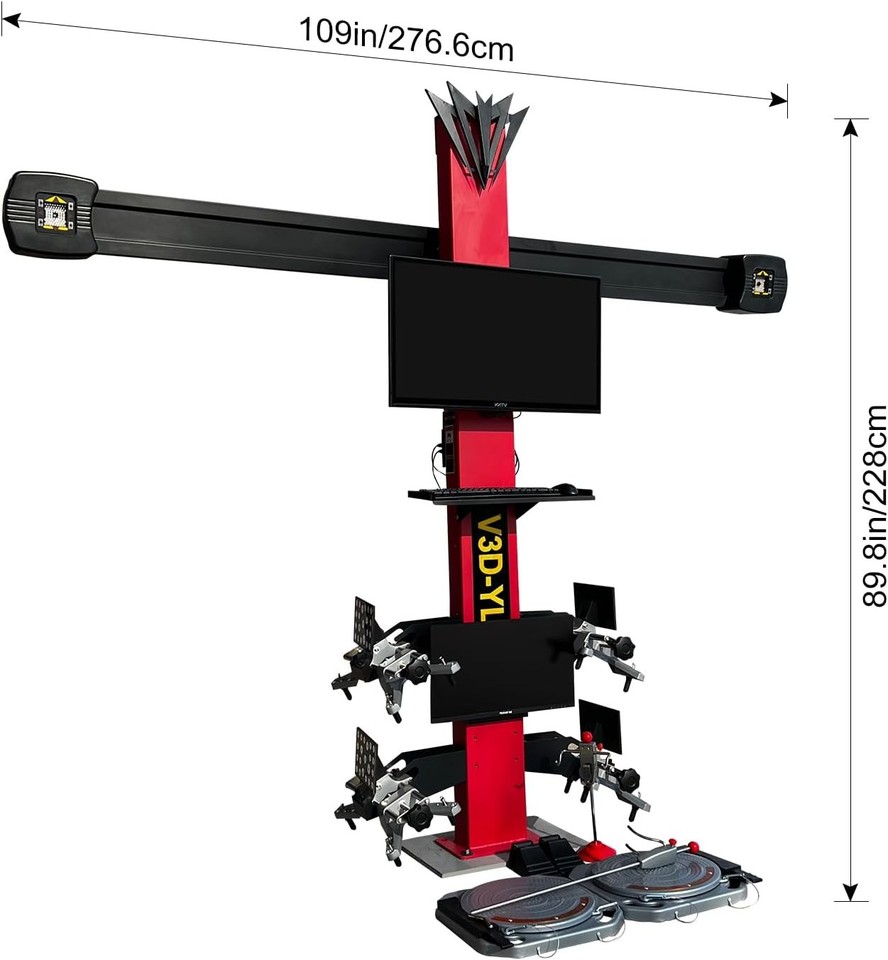 Wheel Alignment Machine 3D Tire Aligner System Alignment Tool w/Double ...