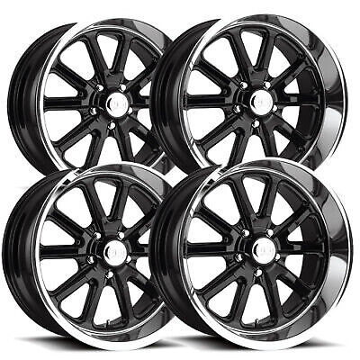 (Set-4) US Mags U121 Rambler 17x8 5x4.5" +1mm Gloss Black Wheels Rims ...