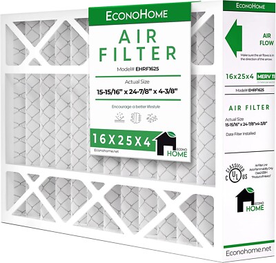 EconoHome 16x25x4 Air Filter EHRF1625F Merv 11 Air Flow | eBay