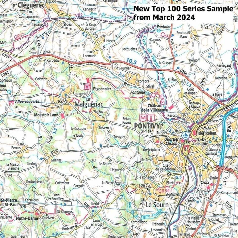 France 1:100k TOP 100 / Department map D56 Morbihan | eBay